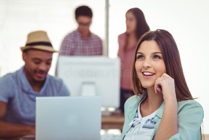 Young Creative Worker Thinking Stock Photo - Image of cheerful ...