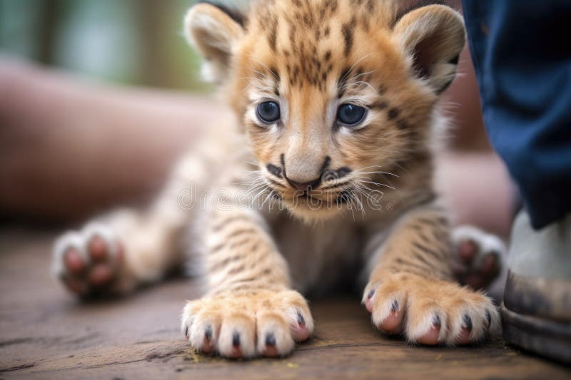 Young Cub with Oversized Paw in Focus Stock Image - Image of growth ...