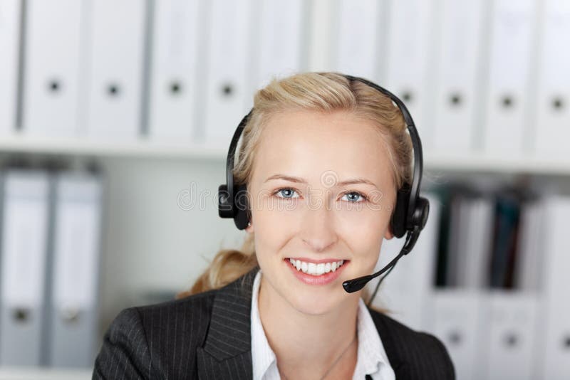Young Customer Service Executive Using Headset Stock Image - Image of ...