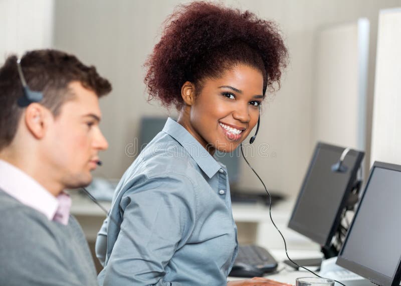 Young Customer Service Representative in Office Stock Photo - Image of ...