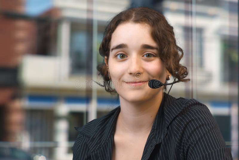 Young Customer Service Representative Woman Stock Image - Image of ...