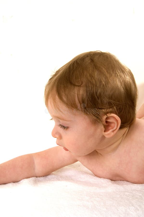 Weeping Cute Baby with Chef Cap and Pot Stock Image - Image of cooking ...
