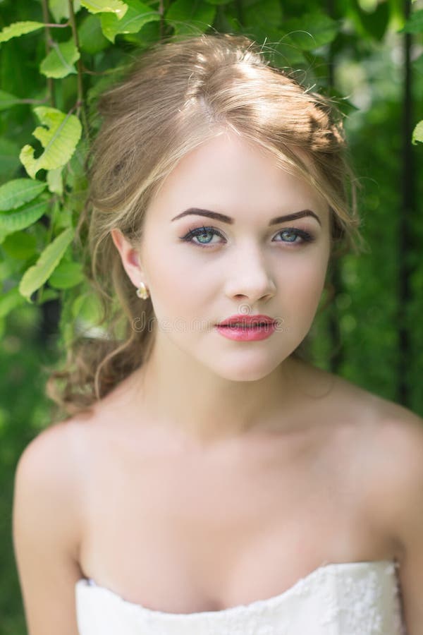 Young Cute Blonde Beautiful Bride Stock Photo - Image of blond, glamour ...