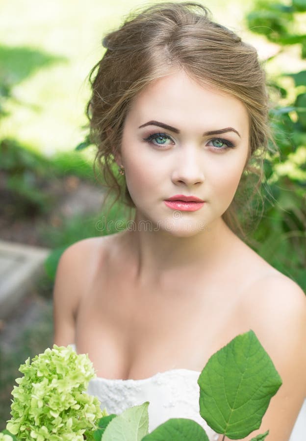 Young Cute Blonde Beautiful Bride Stock Photo - Image of blond, glamour ...