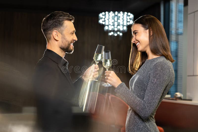 Young Cute Couple Feeling Flirty on a Party Stock Photo - Image of ...