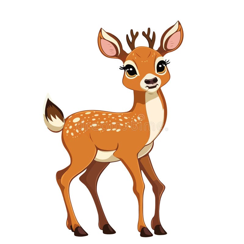 Young Cute Deer. Baby Deer. Vector Graphics. Illustration for Children ...
