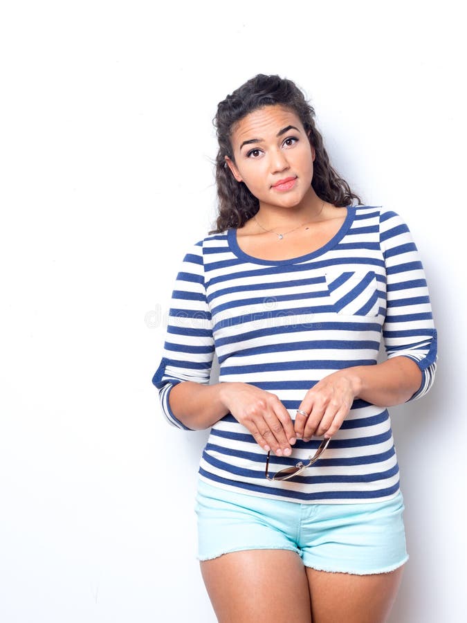 Young Cute Female with Fun Summer Look Stock Image - Image of ...