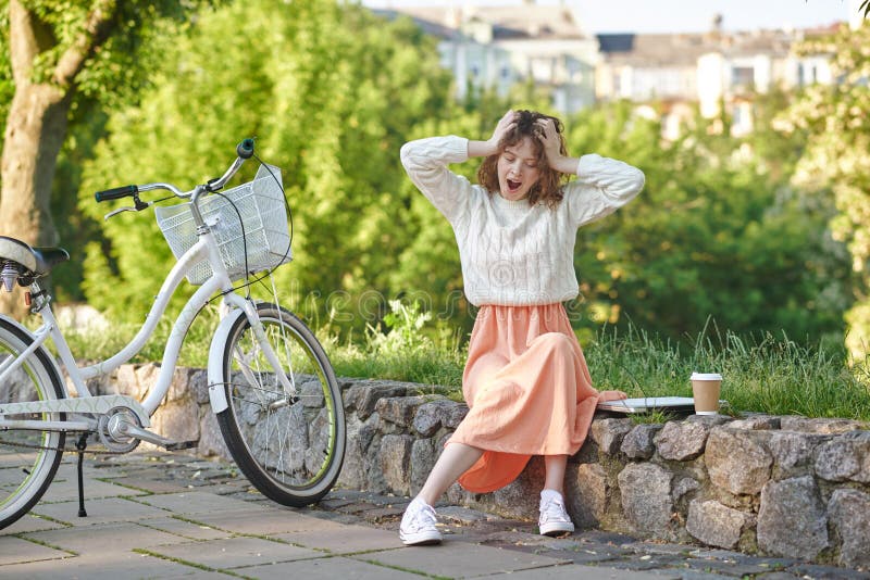 Young Cute Girl Looking Sleepy and Relaxed Stock Image - Image of ...