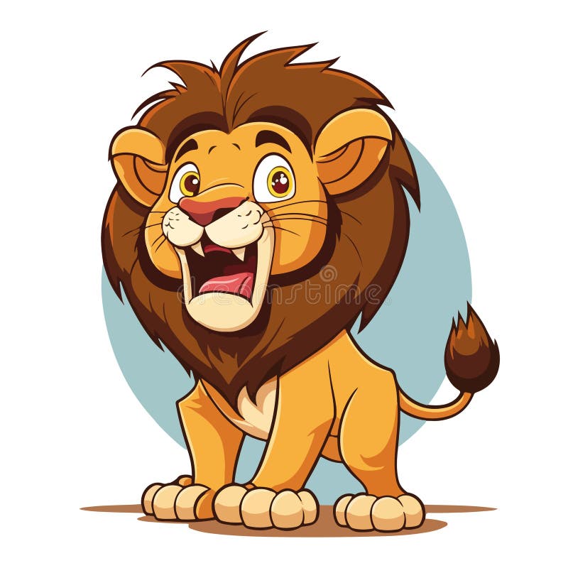 Young Cute Lion. Smiling Nice Animal. Stock Vector - Illustration of ...