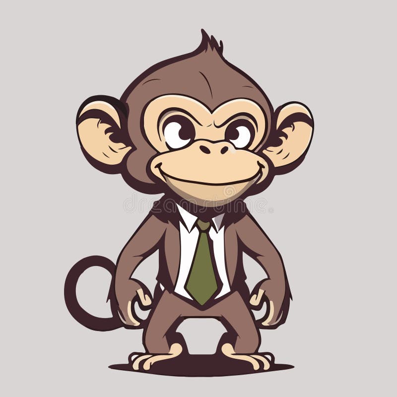 Young Cute Monkey. Smiling Nice Animal. Stock Vector - Illustration of ...