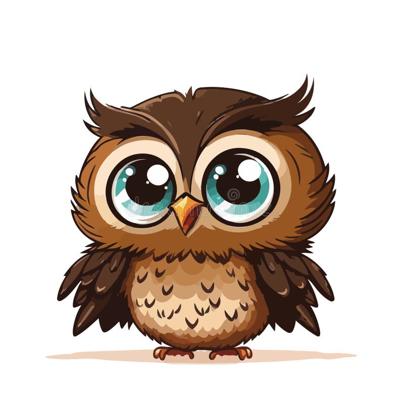 Young Cute Owl. Baby Bird. Vector Graphics. Illustration for a Child ...