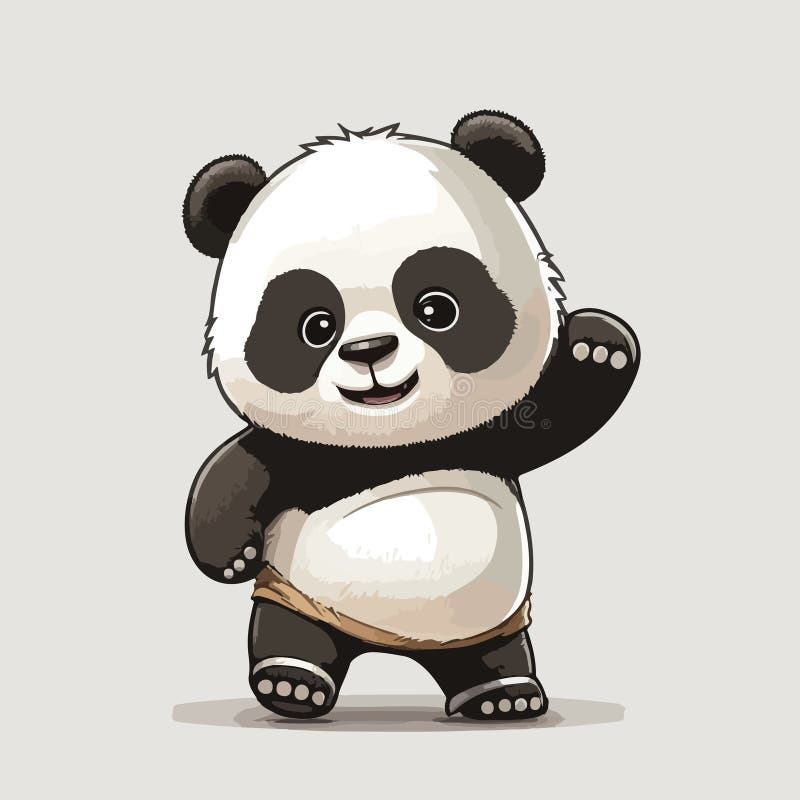 Young Cute Panda. Baby Panda. Vector Graphics. Illustration for a Child ... Young Cute Panda. Baby Panda. Vector Graphics. Illustration for a Child ...