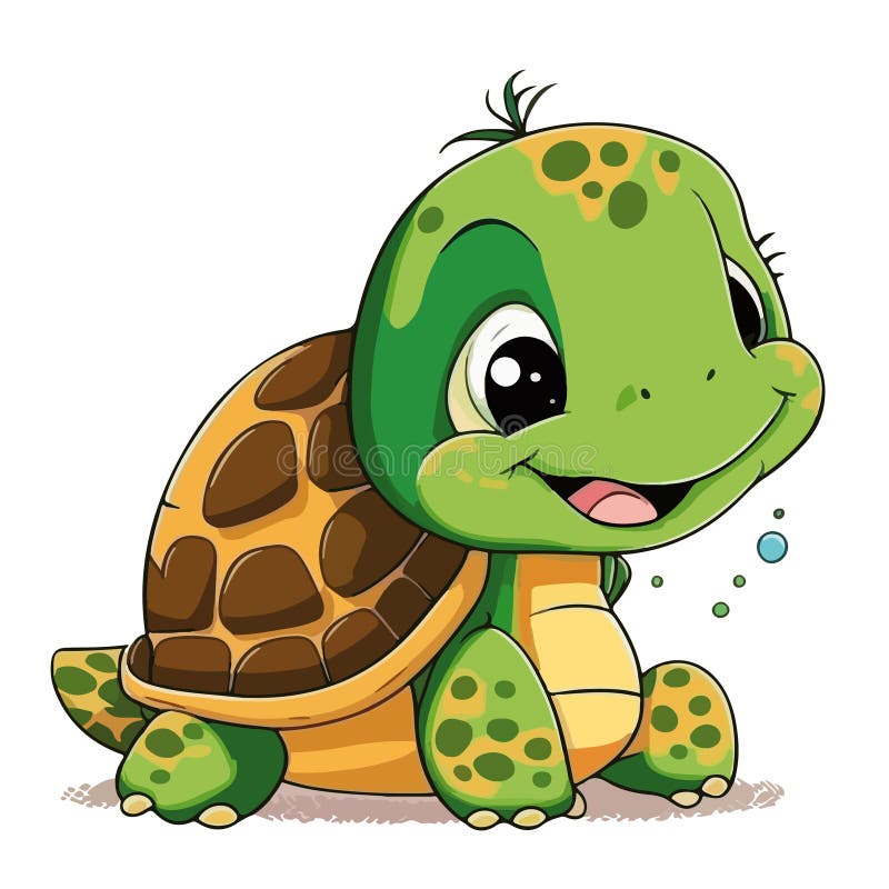 Young Cute Turtle. Baby Turtle. Illustration for Children. Stock Vector ...