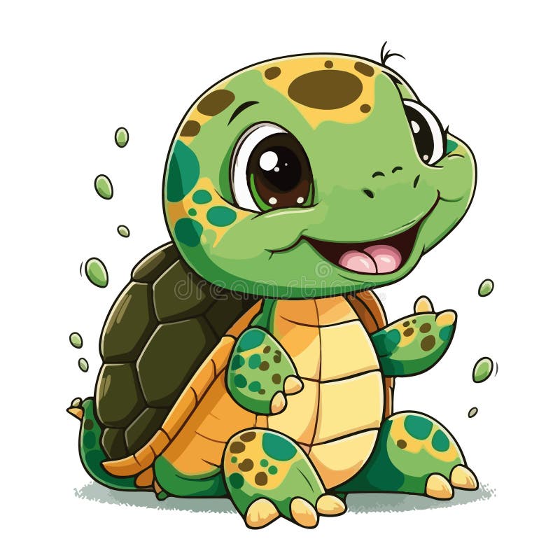 Young Cute Turtle. Baby Turtle. Illustration for Children. Stock Vector ...