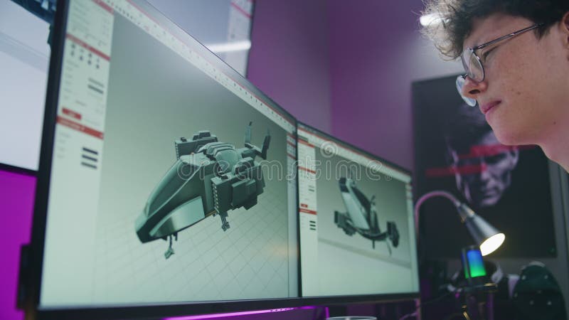 Young 3D Designer Creates Aircraft 3D Visualization Stock Video - Video ... Young 3D Designer Creates Aircraft 3D Visualization Stock Video - Video ...