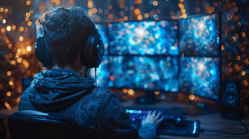 Young 3D Designer Engrossed in Creating Video Game Characters in a ...