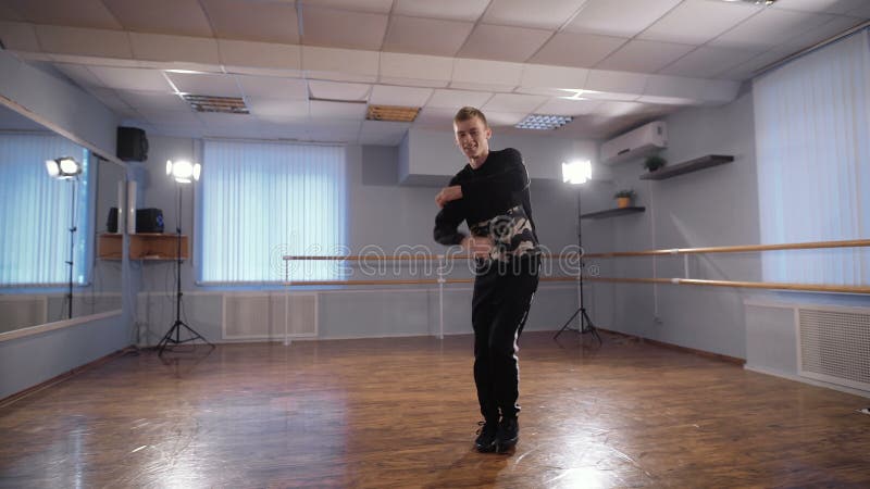 Young Dancer in a Dance Perform Complex Motion. Professional Dance ...