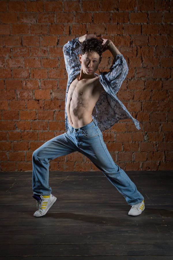 Young Dancer Dancing Against the Wall. Stock Image - Image of dancer ...