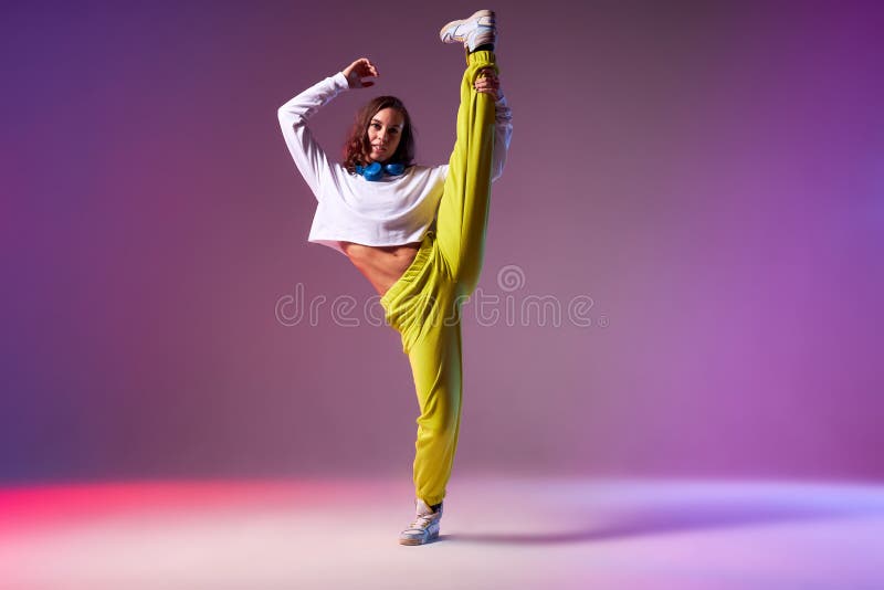 Young Dancer Doing Split Leap Stock Image - Image of girl, movement ...
