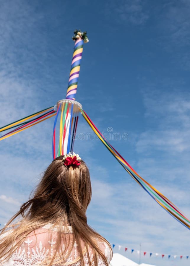 Looking up Maypole stock photo. Image of tradition, spring - 182081010
