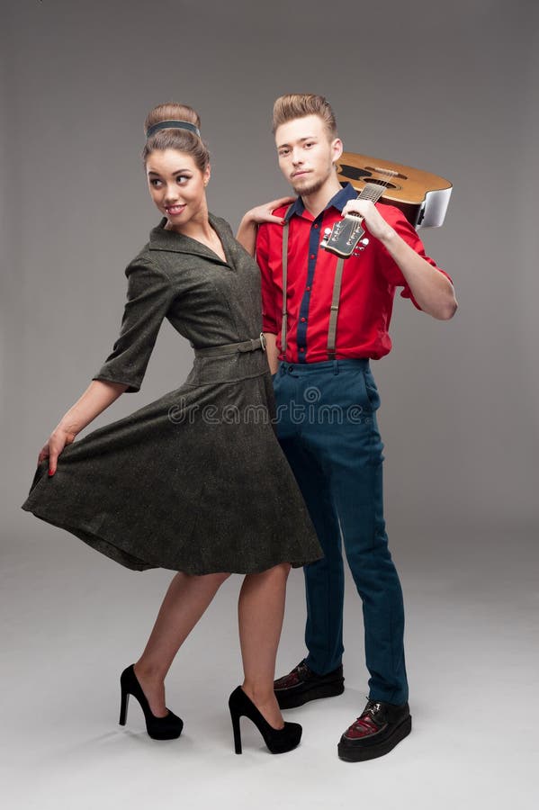 Young dancing retro couple stock image. Image of couple - 28258829