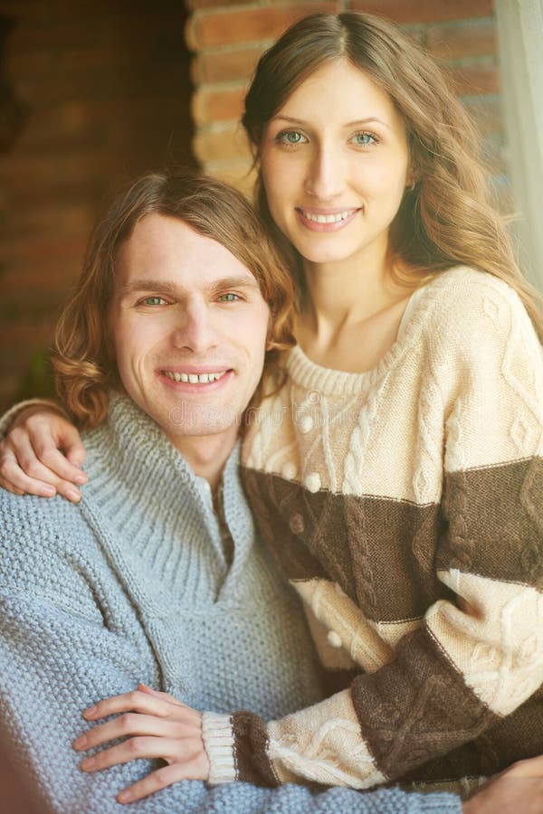 Couple in sweaters stock image. Image of adult, positive - 33833125