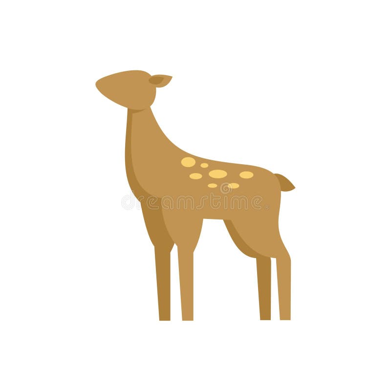 Young Deer Standing on Alert in Flat Design Stock Illustration ...
