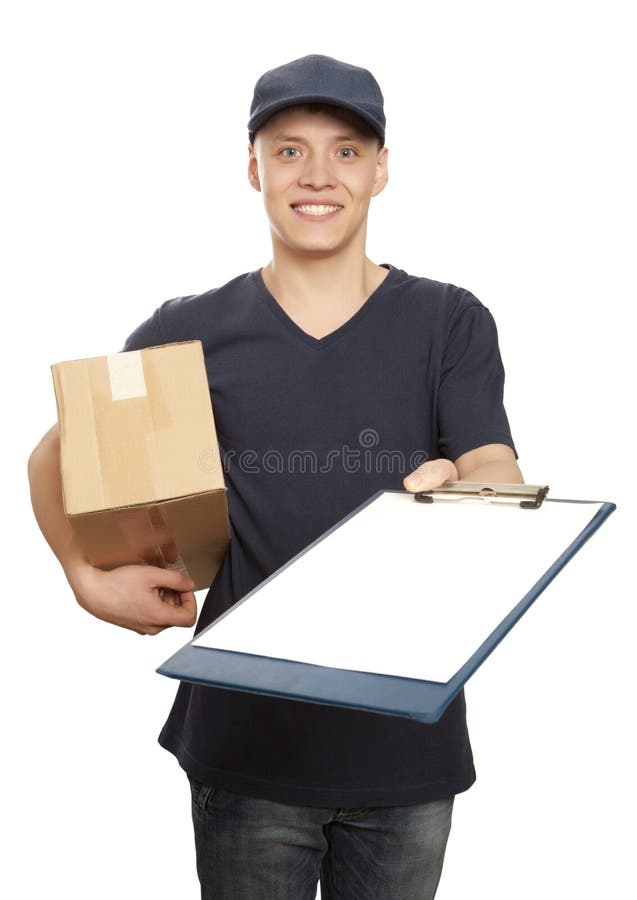 Young delivery man stock photo. Image of happy, mailman - 48803992