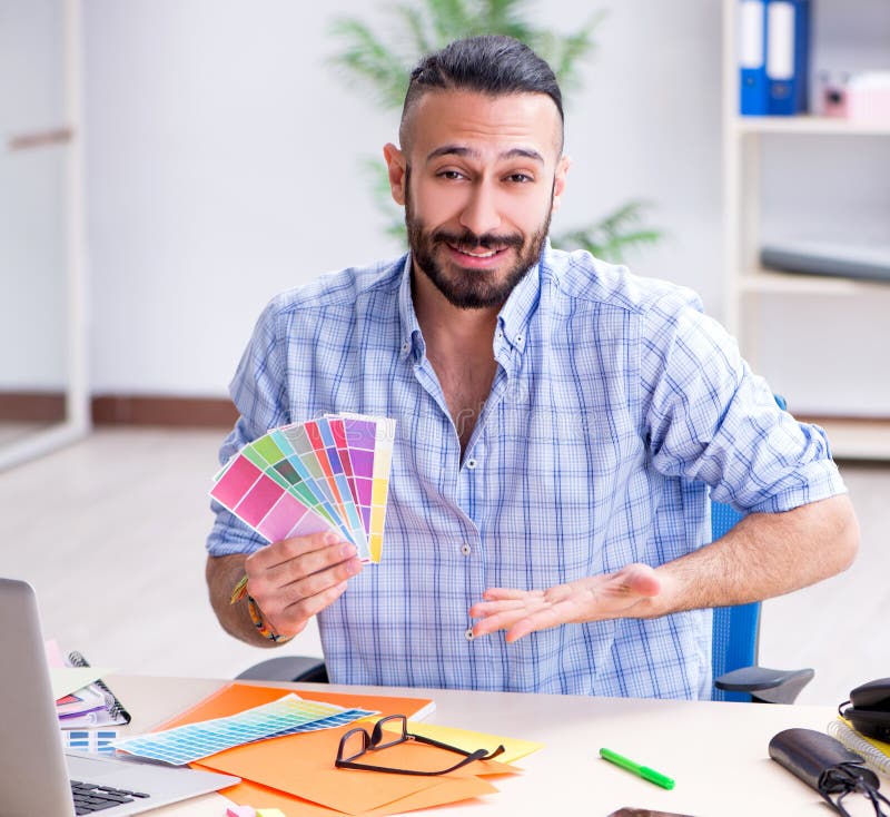 Young Designer Working in His Studio on New Project Stock Photo - Image ...