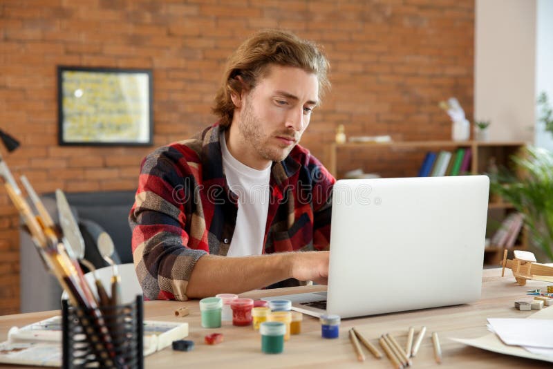 Young Designer Working in Office Stock Photo - Image of person, young ...