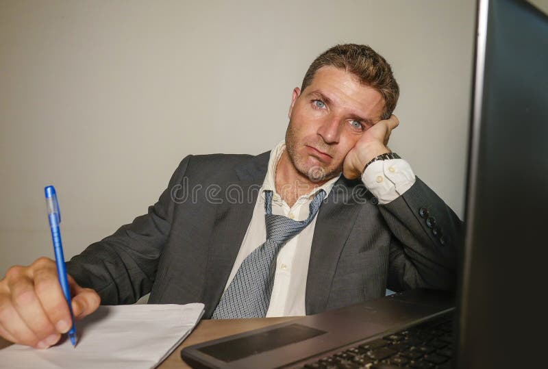 Young Desperate and Depressed Business Man Suffering Problem and ...