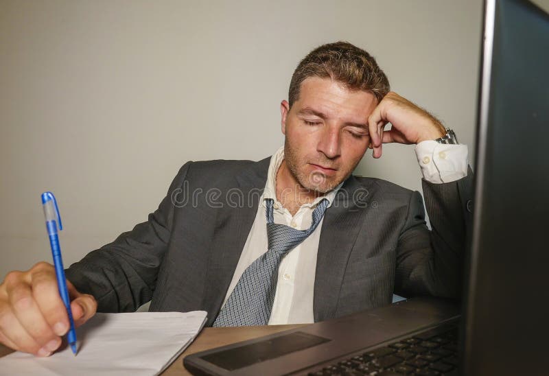 Young Desperate and Depressed Business Man Suffering Problem and ...