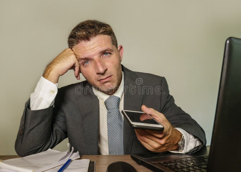 Young Desperate and Depressed Business Man Suffering Problem and ...