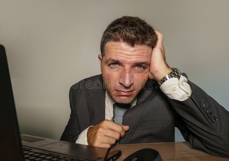 Young Desperate and Depressed Business Man Suffering Problem and ...