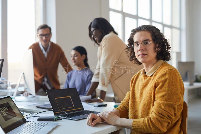 Young it Developer in Office Stock Image - Image of work, success ...