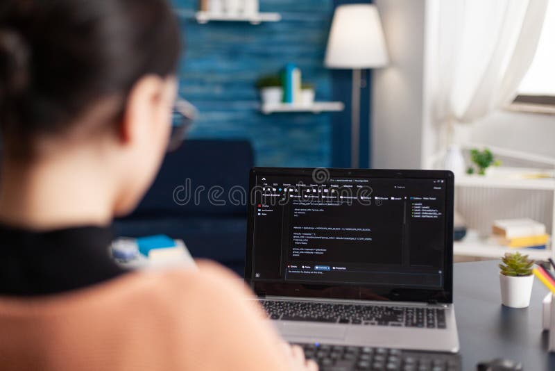 Young Developer Programming Software Typing Html Code Stock Image Image Of Coding Programming