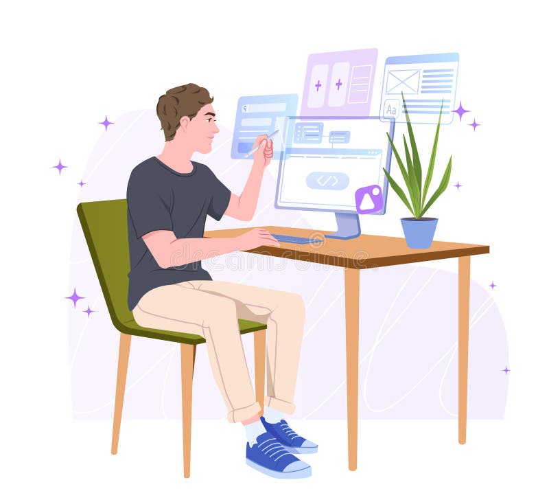 Developer Desk Illustration Stock Illustrations – 4,723 Developer Desk ...