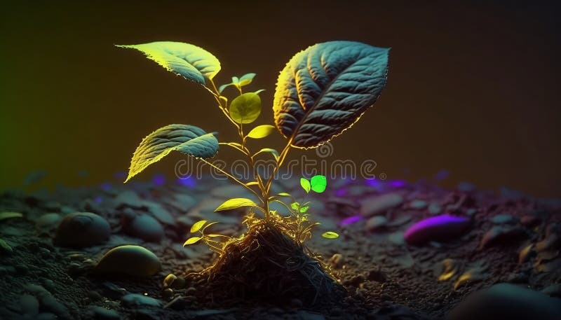 Young Developing Plant in Early Stage of Growth AI Generative Stock ...