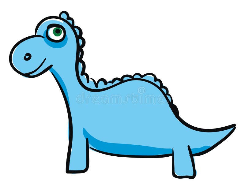 Blue Dinosaur Vector or Color Illustration Stock Vector - Illustration ...