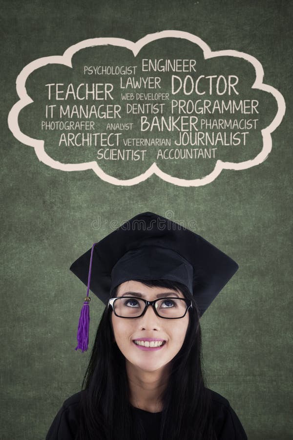 Young Diploma with Her Dream Stock Image - Image of goal, degree: 43549515
