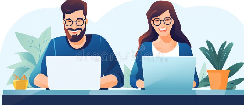 Young Diverse Business People Sitting Working on Laptop Computer ...