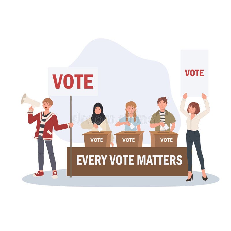 Young Diverse Group Voting. Every Vote Matters Concept Stock ...