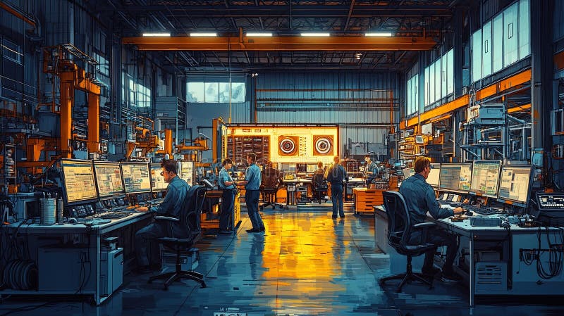 Young Diverse Team of Engineers Working in a Modern Automotive Lab ...