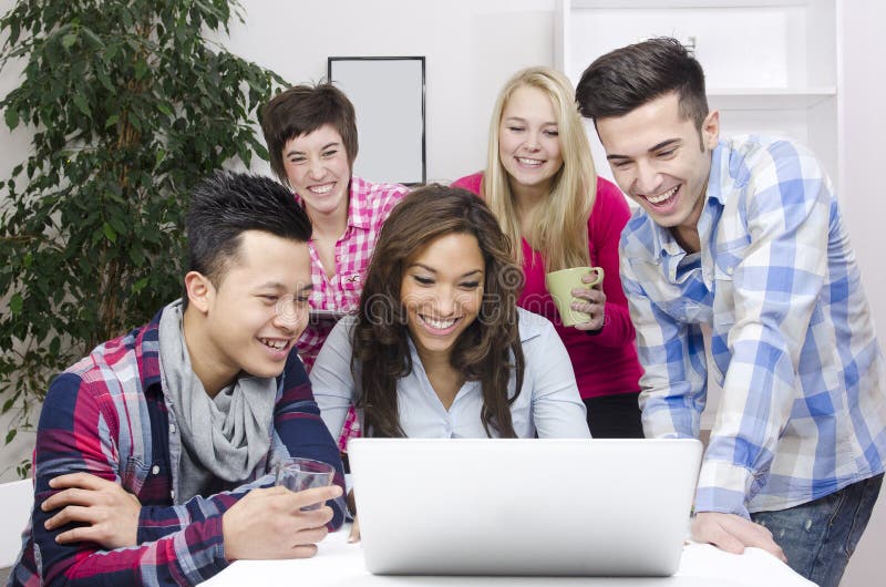 Young Diverse Team of Students or Employees Stock Image - Image of ...