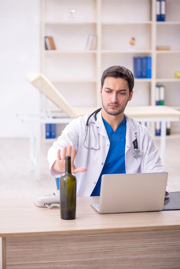 Young Male Doctor in Alcoholism Concept Stock Image - Image of problem ...