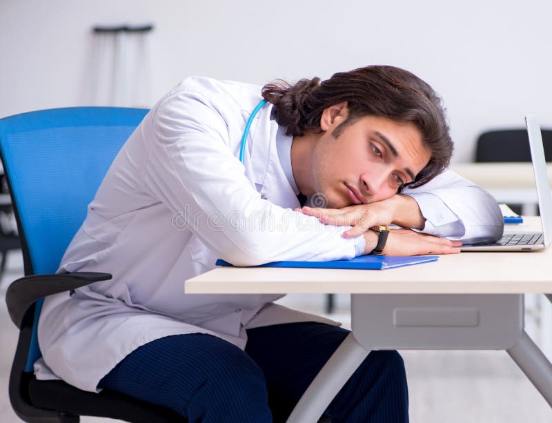 Young Doctor Being Tired after Night Shift Stock Image - Image of ...