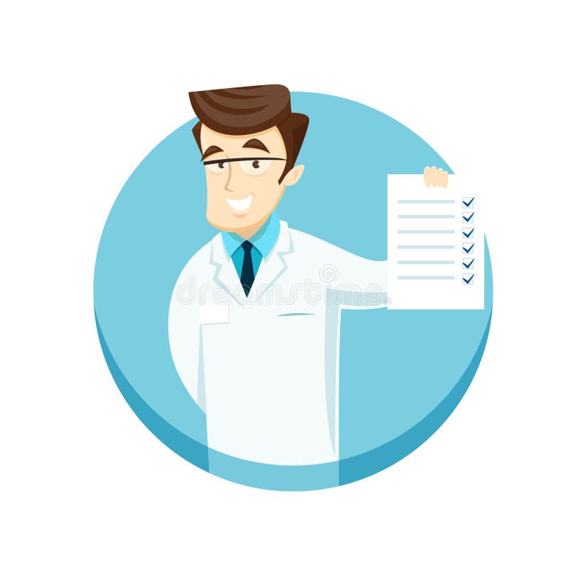 Young Doctor with a Check Sheet Stock Vector - Illustration of ...