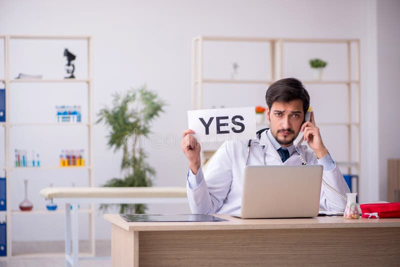 Young Male Doctor in Decision Making Concept Stock Image - Image of ...