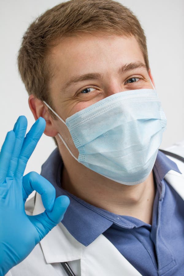 Young Doctor Making an Ok Sign Stock Image - Image of friendly ...