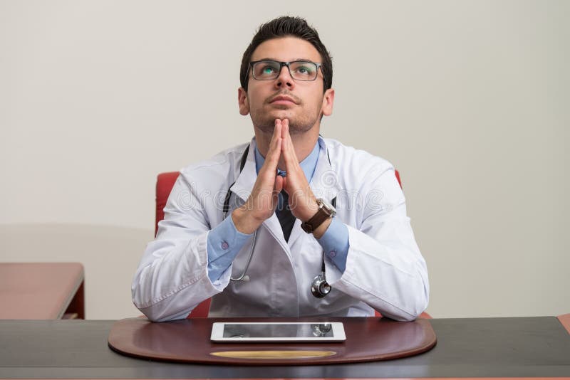 Young Doctor Man with Problems in the Office Stock Image - Image of ...